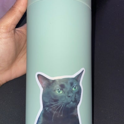 Dissociating Sticker, Zoning Out Black Cat Meme, Dissociative Sticker ...