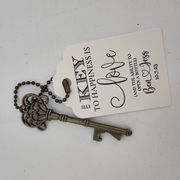 Wedding Favors, Key Bottle Openers AND Tags, Skeleton Key Favors, Key ...