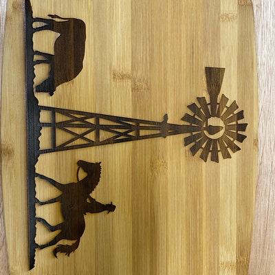 Cattle Ranching Scene With Farm Windmill SVG File,rancher SVG File ...