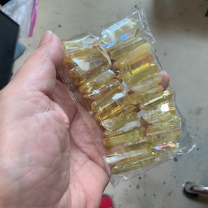 Yellow&green Quartz Points Gradient Quartz Crystal Point Beads | Etsy