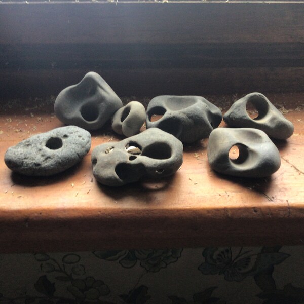 7oz Genuine HOLEY HOLED STONE Natural Indent Void Hole Indentation ...