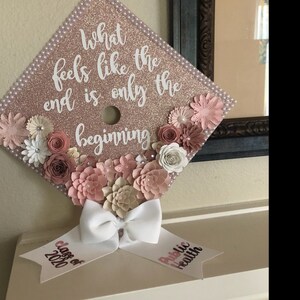 Graduation Cap Toppers/ Flower Graduation Cap/ Glitter Graduation Cap ...