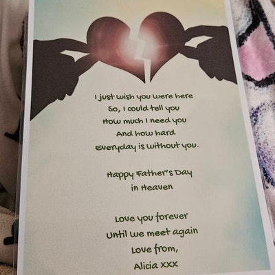 One Year Death Anniversary Grief Keepsake Card, One Year Since You Left ...