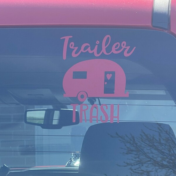 Trailer Trash Camper Decal - Retro Rv Sticker - Vinyl Trash Can Decal ...
