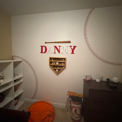 Rustic Baseball and Ring Display Holds 22 Rings/medals and 11 Baseballs ...