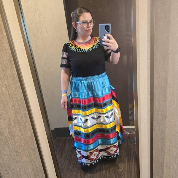 Ribbon Skirt Blue Floral Ribbon Skirt Floral Ribbon Skirt Blue Ribbon ...