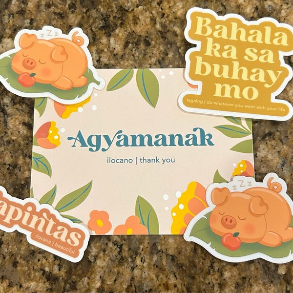 3" STICKER | Agyamanak | Thank You | Ilocano Word | Filipino | Fil-am ...