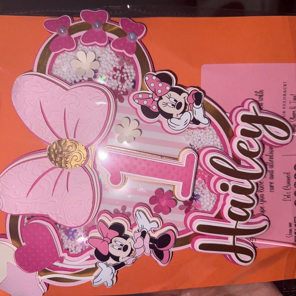 Minnie Mouse Cake Topper, Minnie Cake Topper, Minnie Boutique, Pink ...