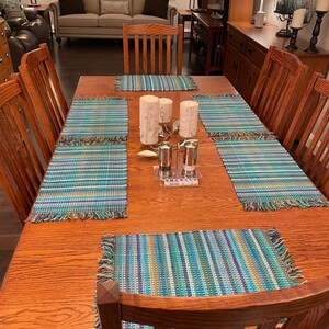 Handwoven Machine Washable Rag Rug Placemats in Warm Rust, Grey, and ...