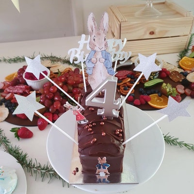 2 Large Peter Rabbit Cake Toppers Cake Topper Baby Shower Birthday ...