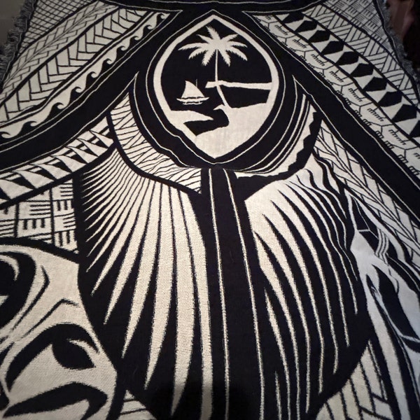 Guahan Modern Tribal Guam Island Woven Blanket - Etsy