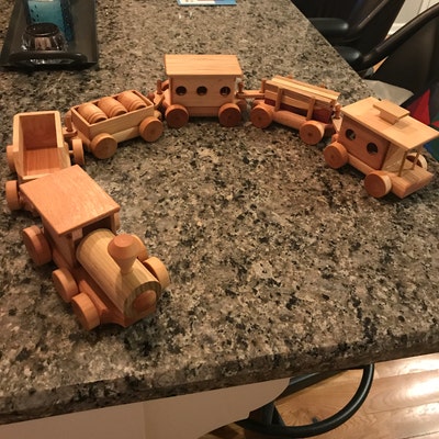Custom Handmade Wooden Train Set - Etsy