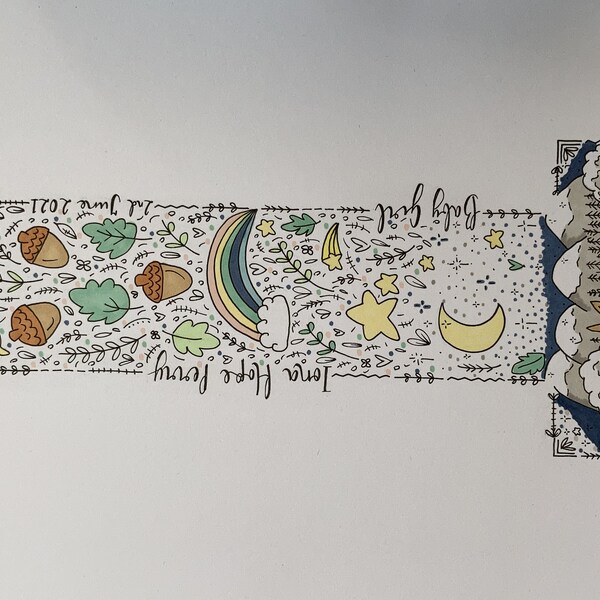 Initial Doodle/initial Art Work/ A5 Art/ A5 Pen and Ink/ Black and ...