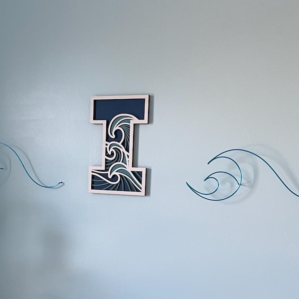 Ocean Wave Letters: Layered Wood, Beach Theme Decor - Etsy