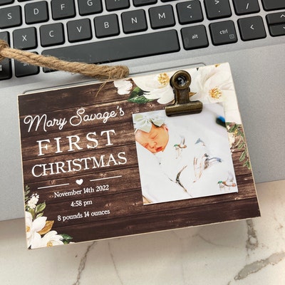 Baby's First Christmas Ornament Personalized, Photo Christmas Ornament ...
