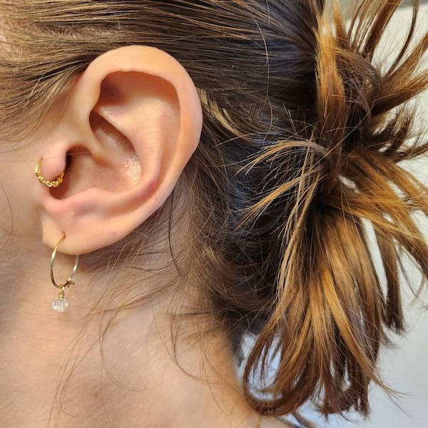 Dainty Tragus Earring, Gold Minimalist Hoop Earring, Delicate Tragus ...