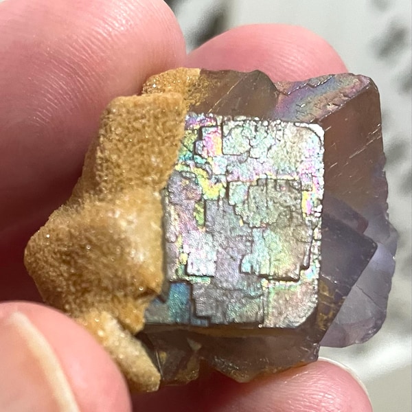 168 Gram Most Beautiful Unique Shape Natural Cubic Purple FLUORITE ...