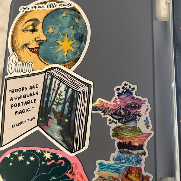 Vintage Moon and Stars Vinyl Sticker - Retro Crescent Moon Decal for ...
