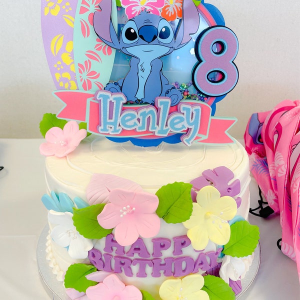 Stich Party Theme, Cake Topper, Personalized Cake Topper, Cake Decor ...