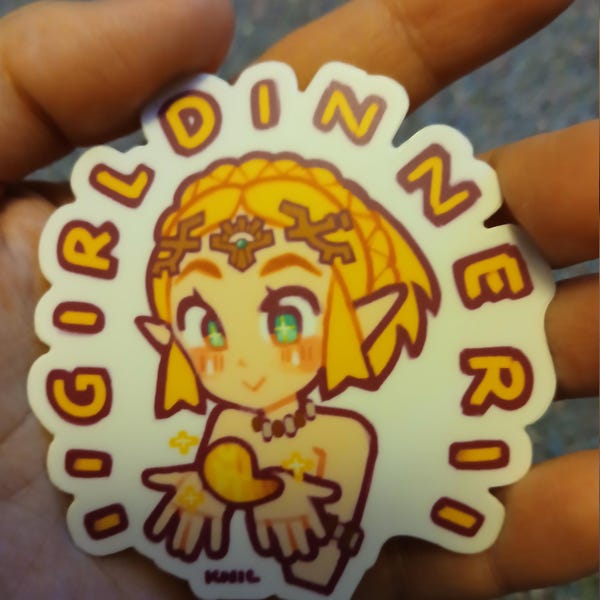 GIRL DINNER Zelda Sticker | A Princess & Her Secret Stone | the ...
