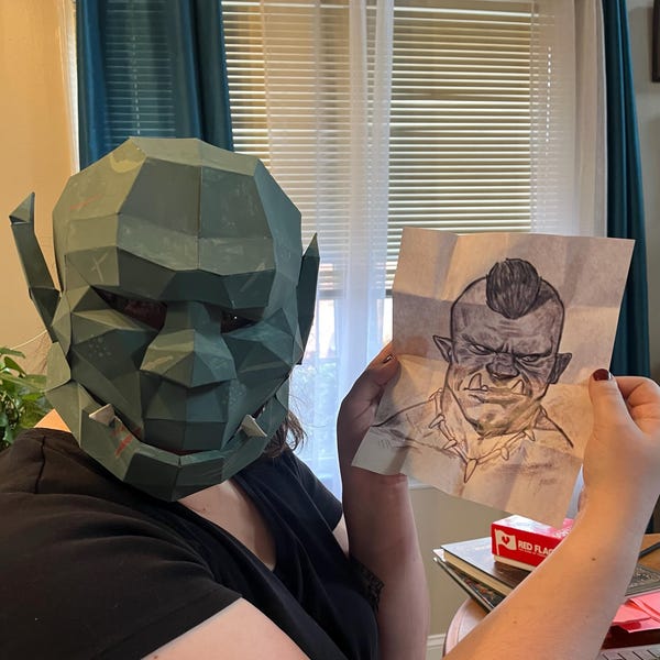 ORK MASK PAPERCRAFT Template, 3d Mask Design Pattern, Orc Costume ...