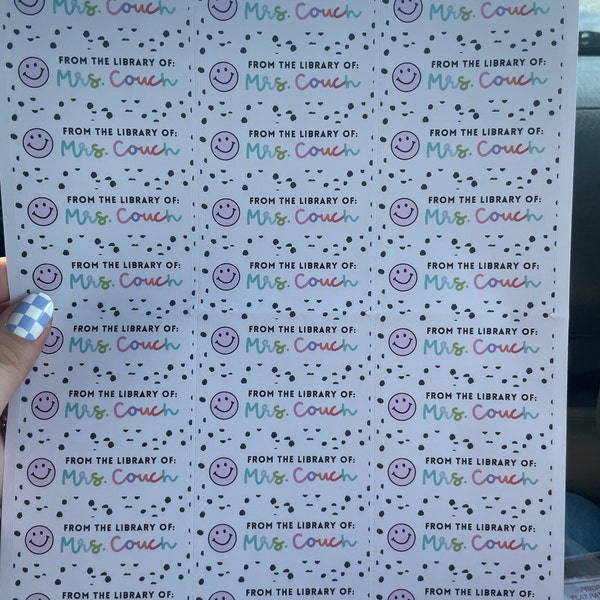 Teacher Book Labels Teacher Name Labels Personalized Teacher Stickers ...