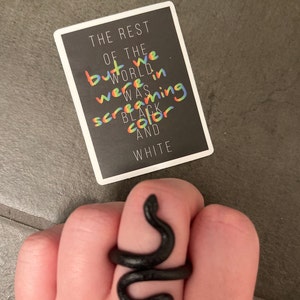 Cool Black OR Green OR Purple Snake Ring / Cool Adjustable Ring ...