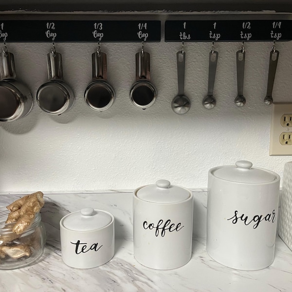 Measuring Cup and Spoon Holder Set, Organizer, Hanger, Kitchen Storage ...