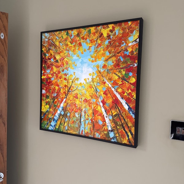 Autumn Valley Landscape Oil Painting Tree River Nature Scenery Artwork ...