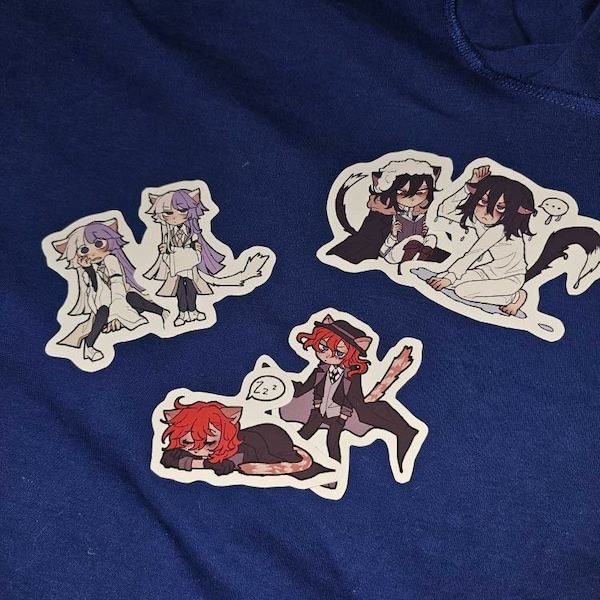 Bungou Stray Catboy Vinyl Stickers - Etsy