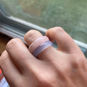 Rose Quartz Ring, Rose Quartz Band, Rose Quartz Jewellery for Women ...