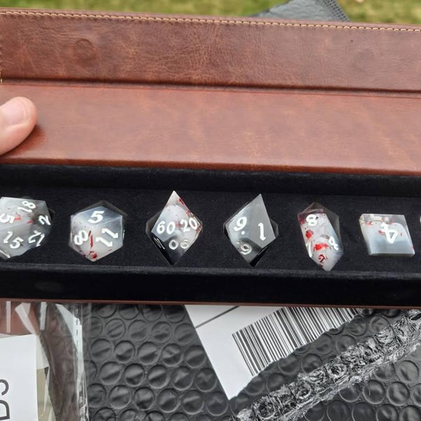 Gemstone Opalite Elven Cut Polyhedral Dice (with Box) Dnd Set - Etsy