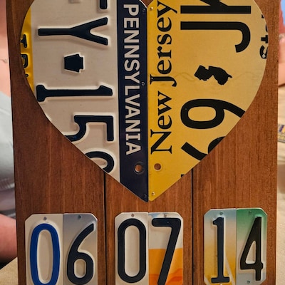 Personalized Any Year Anniversary License Plate Sign Choose Your States ...