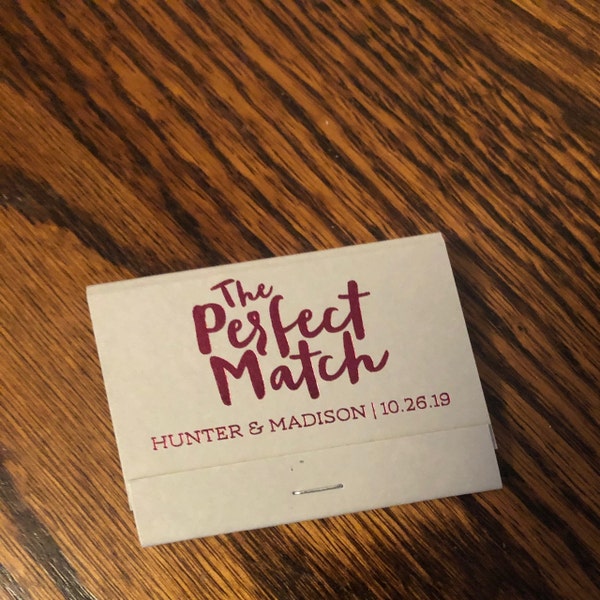 The Perfect Match Wedding Matchbook Personalized - Wedding Favor ...