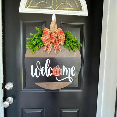 Front Door Decor Welcome to Our Happy Place Year Round - Etsy