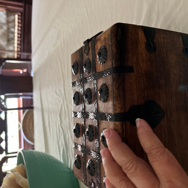 Pirate Wooden Treasure Chest With Antique Iron Lock and Skeleton Key ...