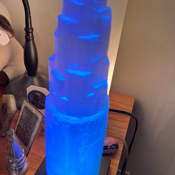 Santa Cruz Lights 5 LED Square Black Lacquer Color Changing Stand Base ...