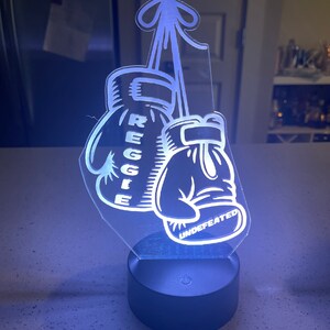 Boxing Gloves Night Light, Personalized Free, LED Night Lamp, With ...