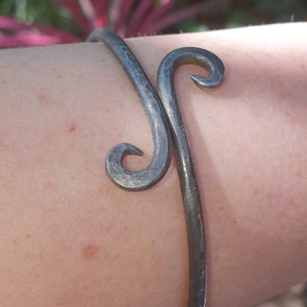 Hand Forged Iron Bracelet - Etsy