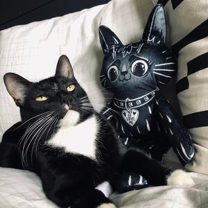 Stuffy Batcat Soft Black and White Monster Cat Plush Doll | Etsy