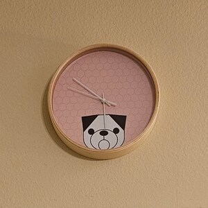 Blue Wall Clock With Wood Frame , Modern and Classic Clock , Minimal ...