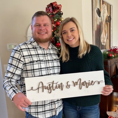 First Name Sign Wedding Gift Girlfriend Gift Boyfriend - Etsy