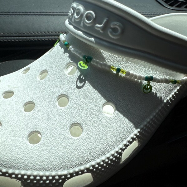 Pink Hearts & Pearls Croclette /heart Croc Chain / Personalized Jewelry ...