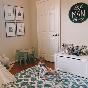 LARGE Little Man Cave Round 3D Wooden Sign Boys Room Decor | Etsy