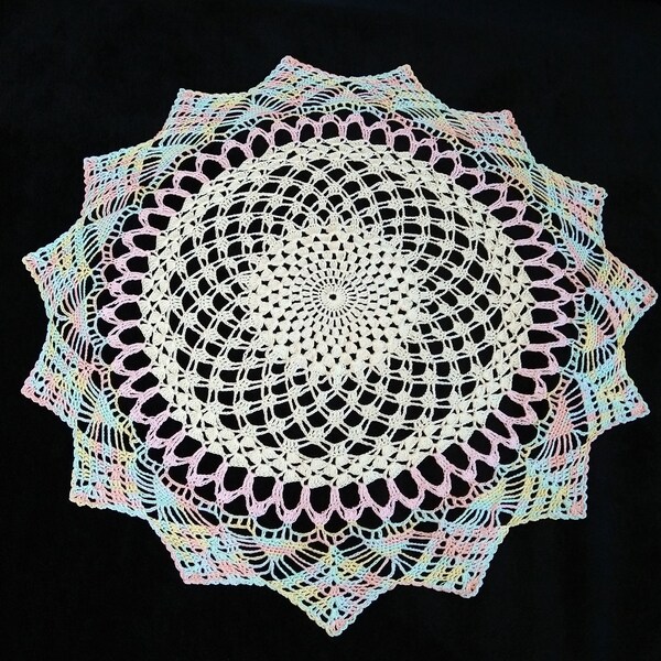 2 Color Crochet Candy Dish Doily Pattern Retyped Large Print Pattern ...