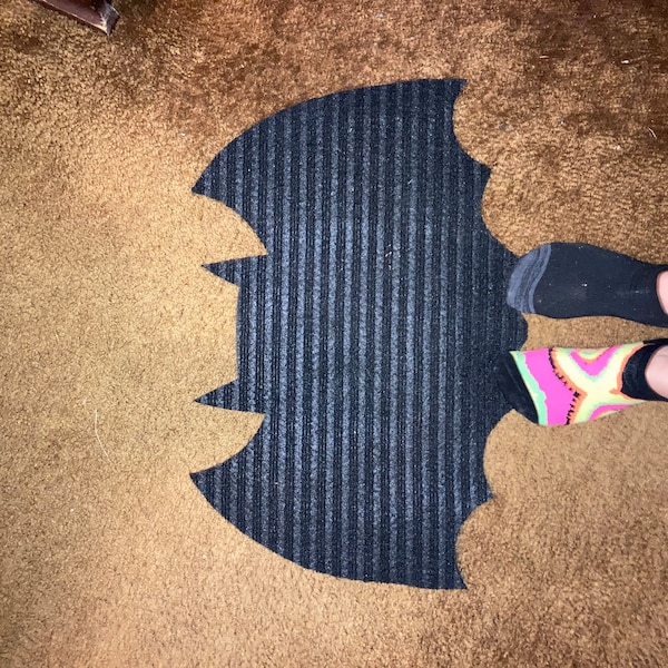 Bat Rug Welcome Mat Handmade 15"x22" Vampire Goth Halloween Spooky ...