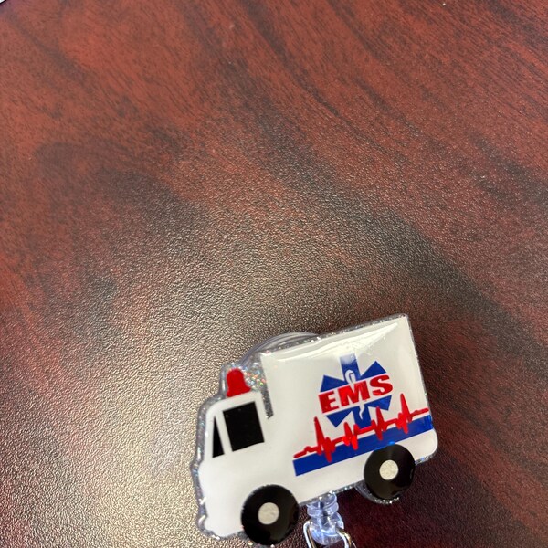 Ambulance, Badge Reel, 911, EMS, EMT, Paramedic, Medical, Badge Reel ...