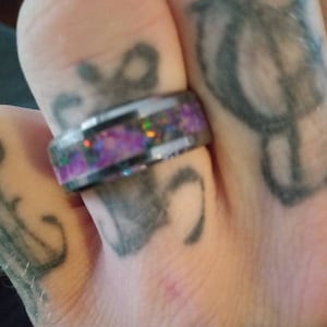 Celestial Firework Purple Blue Red Black Beautiful Ring for Men or ...