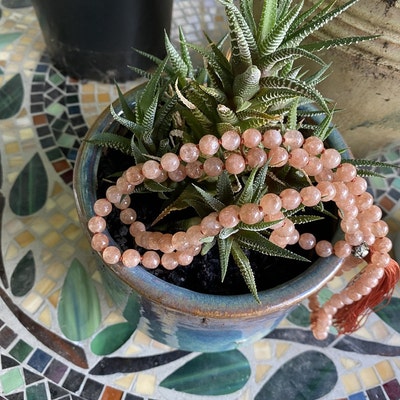 Hand-knotted 108-bead Sacred Tulsi Wood Hand-carved Rough Beads, Japa ...