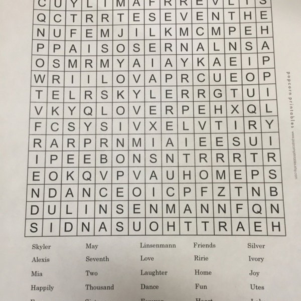 Customizeable Word Search Printable- Instant Download EDITABLE PDF- Fun ...